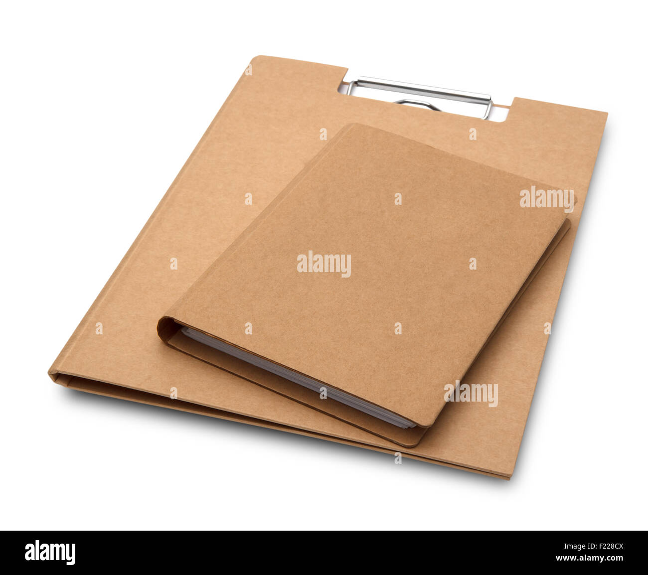 Cover recycle brown book and clipboard Stock Photo - Alamy