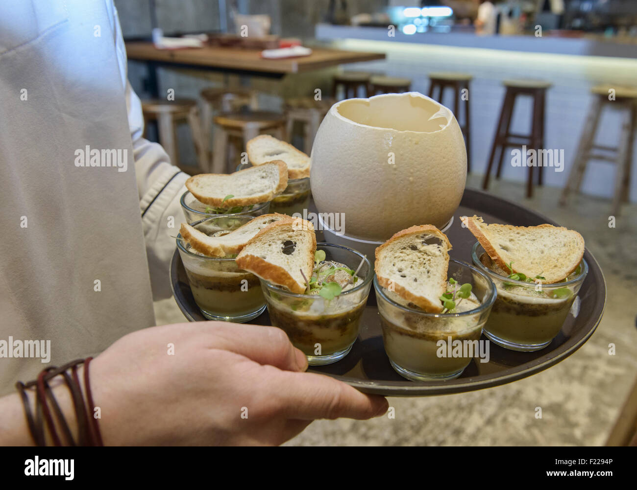 ostrich egg tapas, Bangkok, Thailand Stock Photo - Alamy