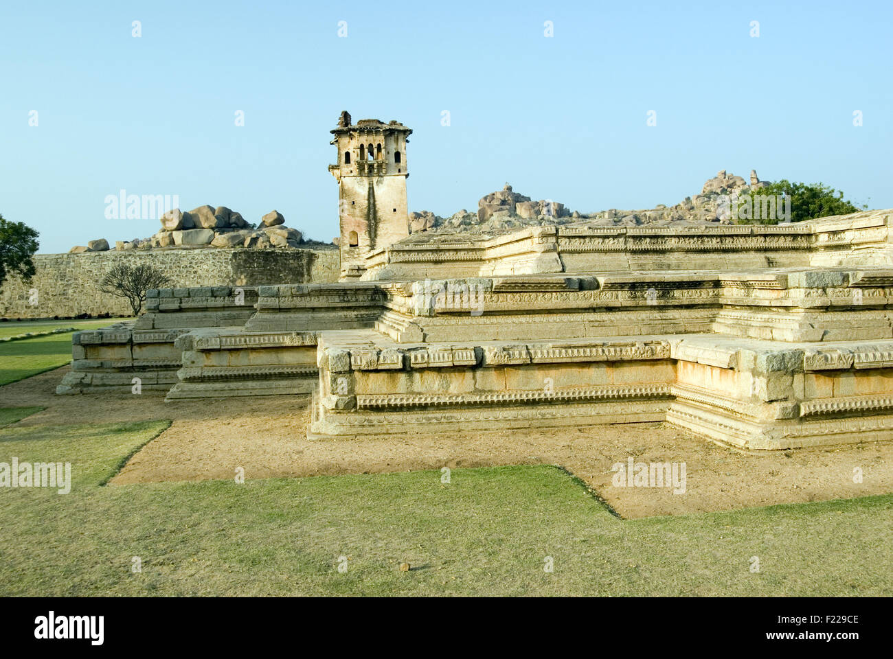 INDIA,KARNATAKA,HAMPI WATCH TOWER AT HAMPI Stock Photo - Alamy