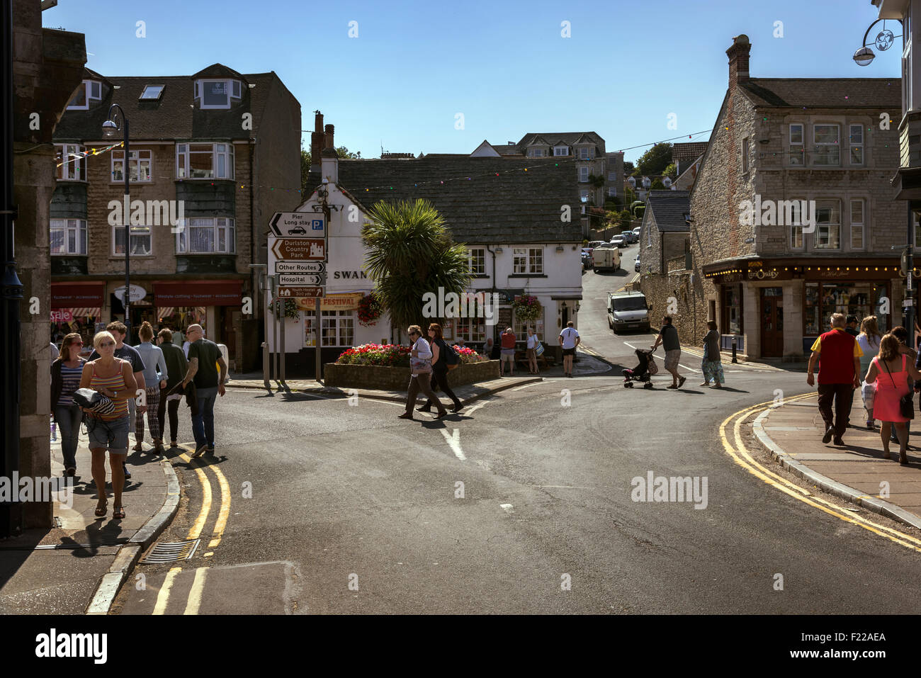 Swanage Town Centre Stock Photo - Alamy
