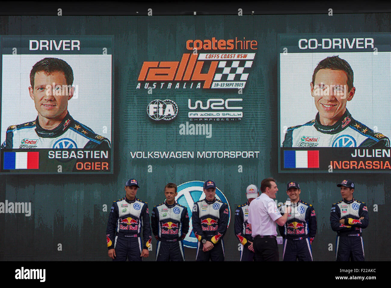 Coffs Harbour, Australia. 10th September, 2015. The drivers and co ...