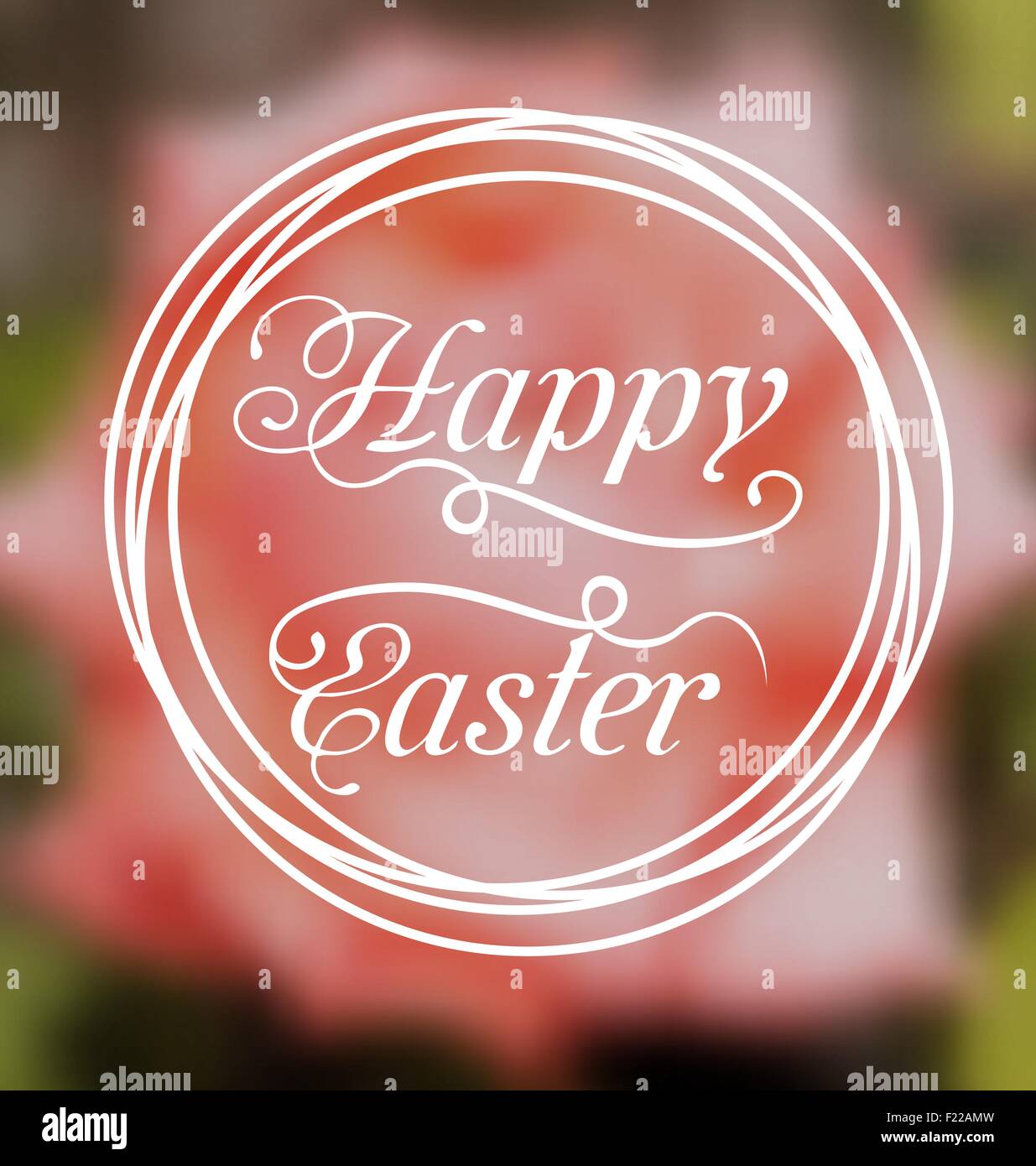 Happy Easter calligraphic headline, blurred background Stock Vector ...