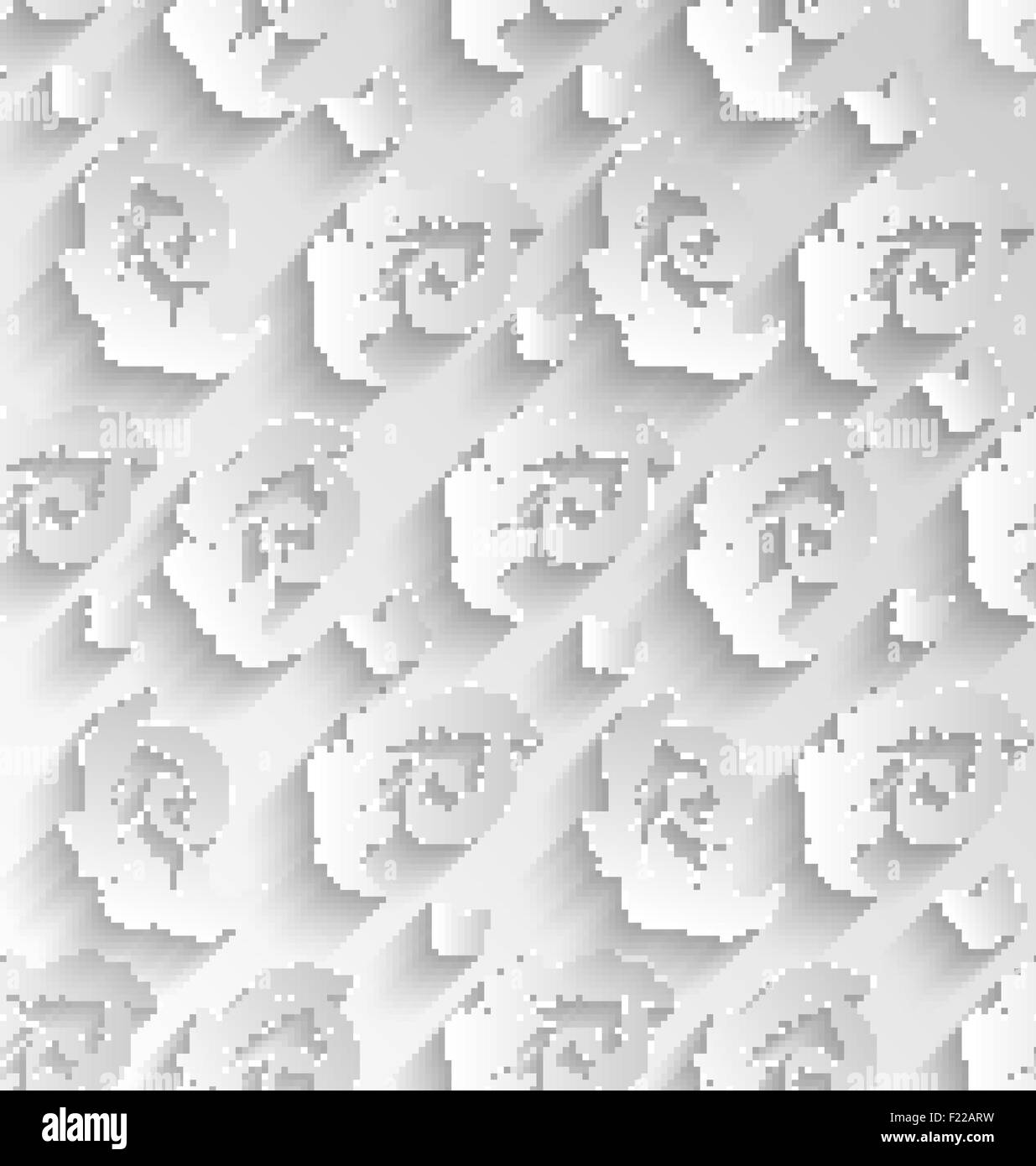 Paper Cut Seamless Pattern with Floral Elements and Butterflies Stock ...