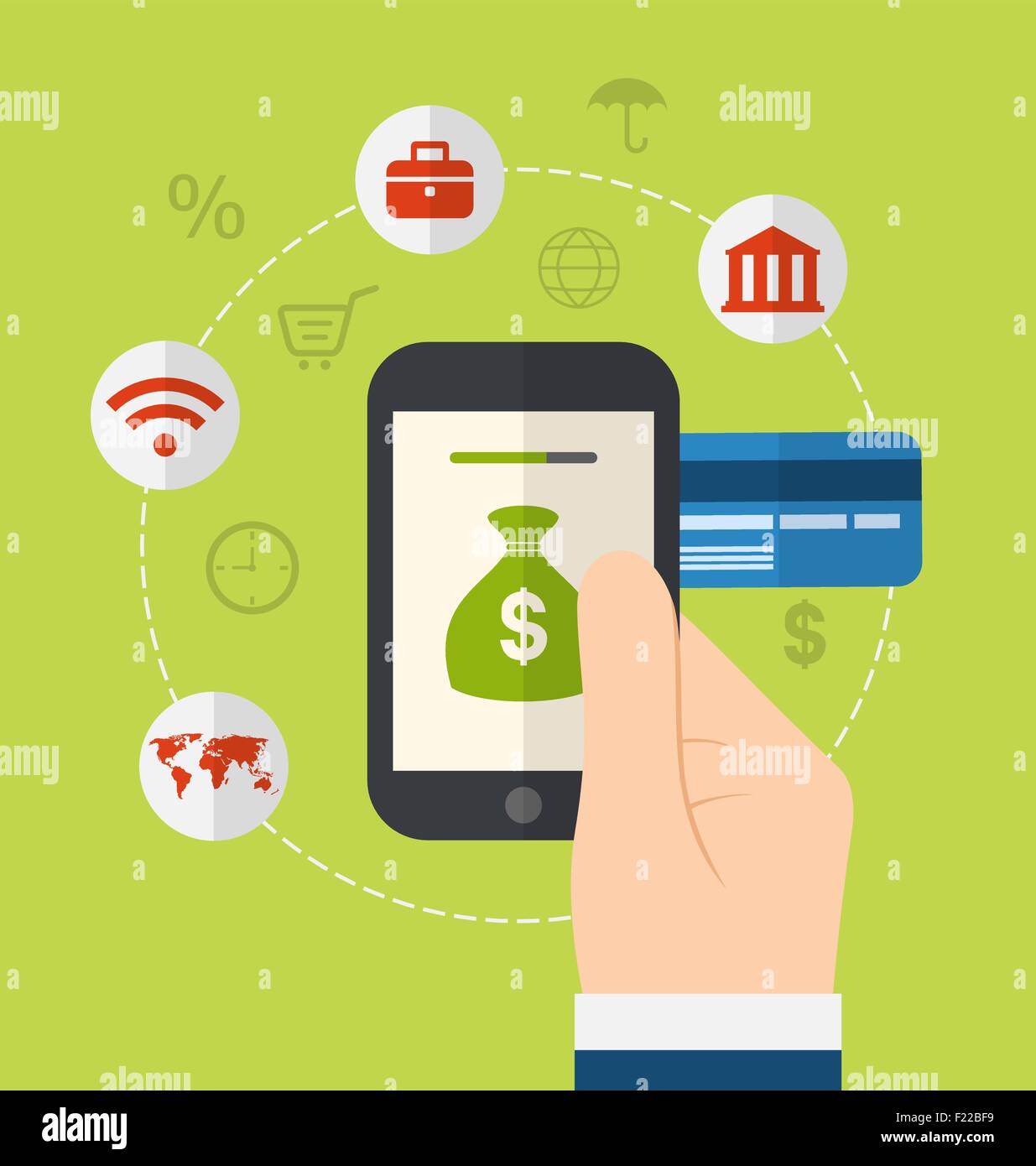 Concepts of online payment methods. Icons for online payment gat Stock ...