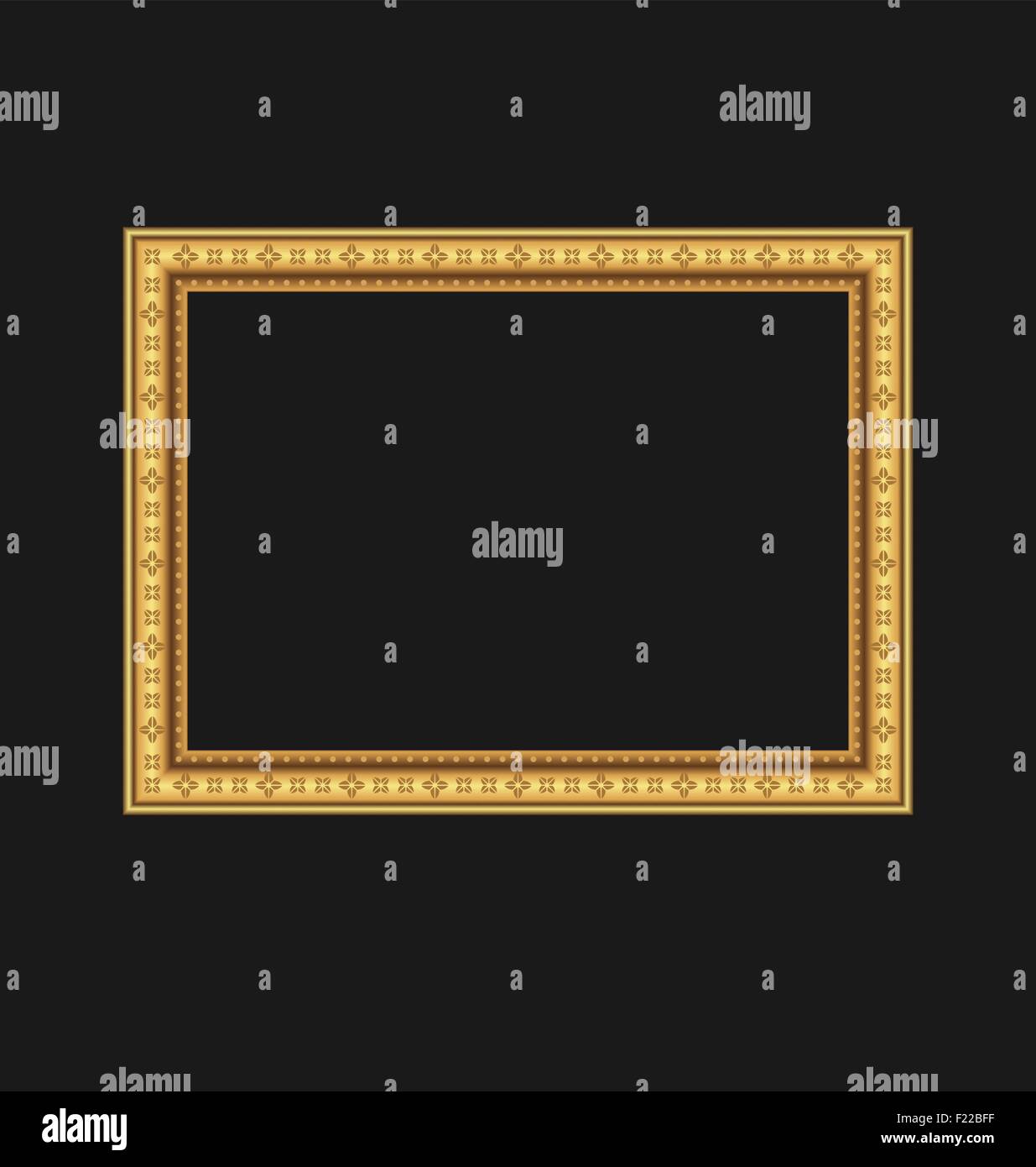 Vintage picture frame isolated on black background Stock Vector Image ...