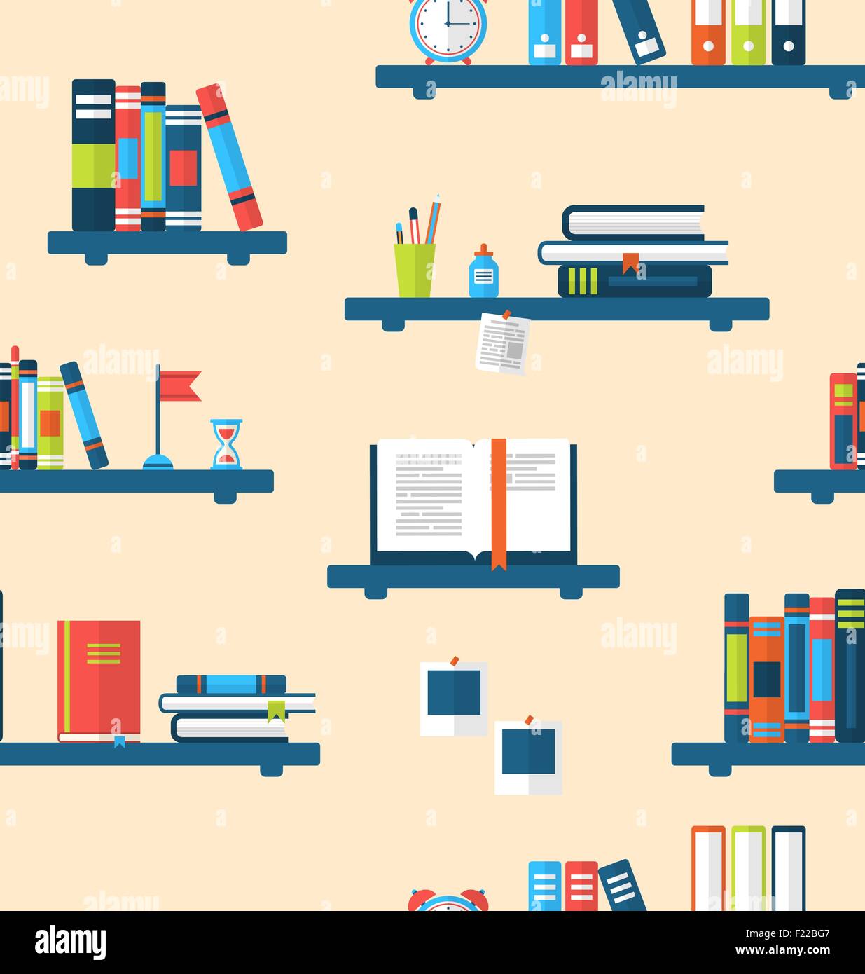 Seamless Texture with Books on Bookshelves Stock Vector Image & Art - Alamy