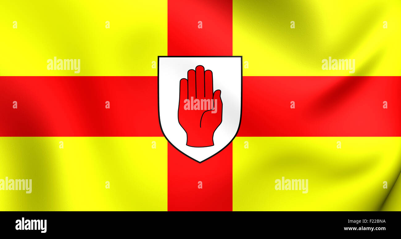 3D Flag of the Ulster Province, Ireland. Close Up Stock Photo - Alamy