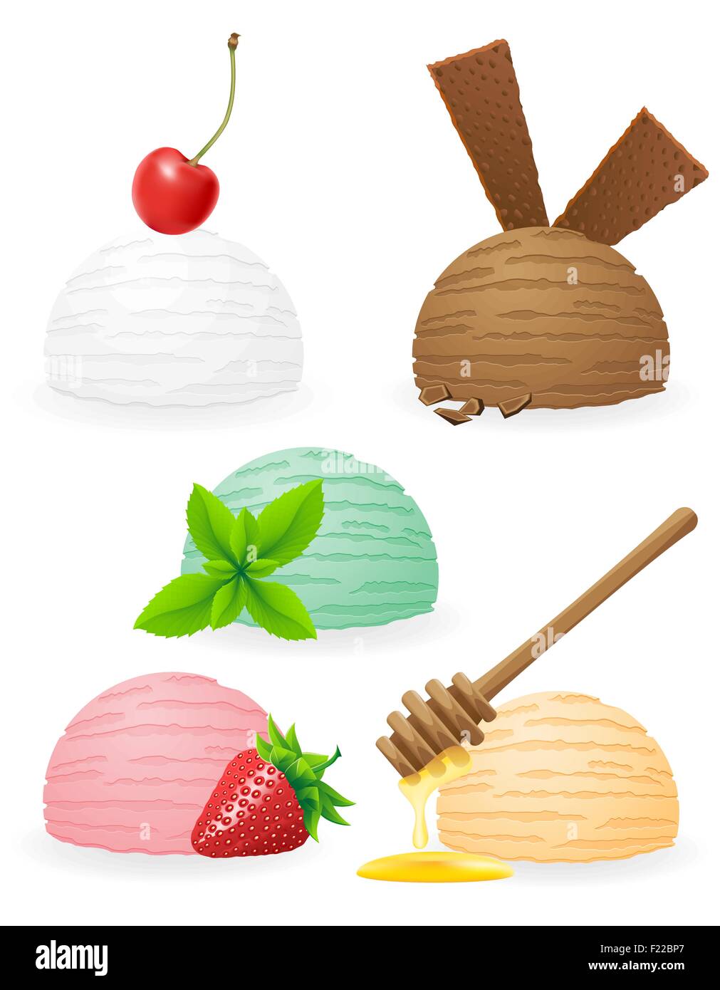 ice cream balls vector illustration isolated on white background Stock ...