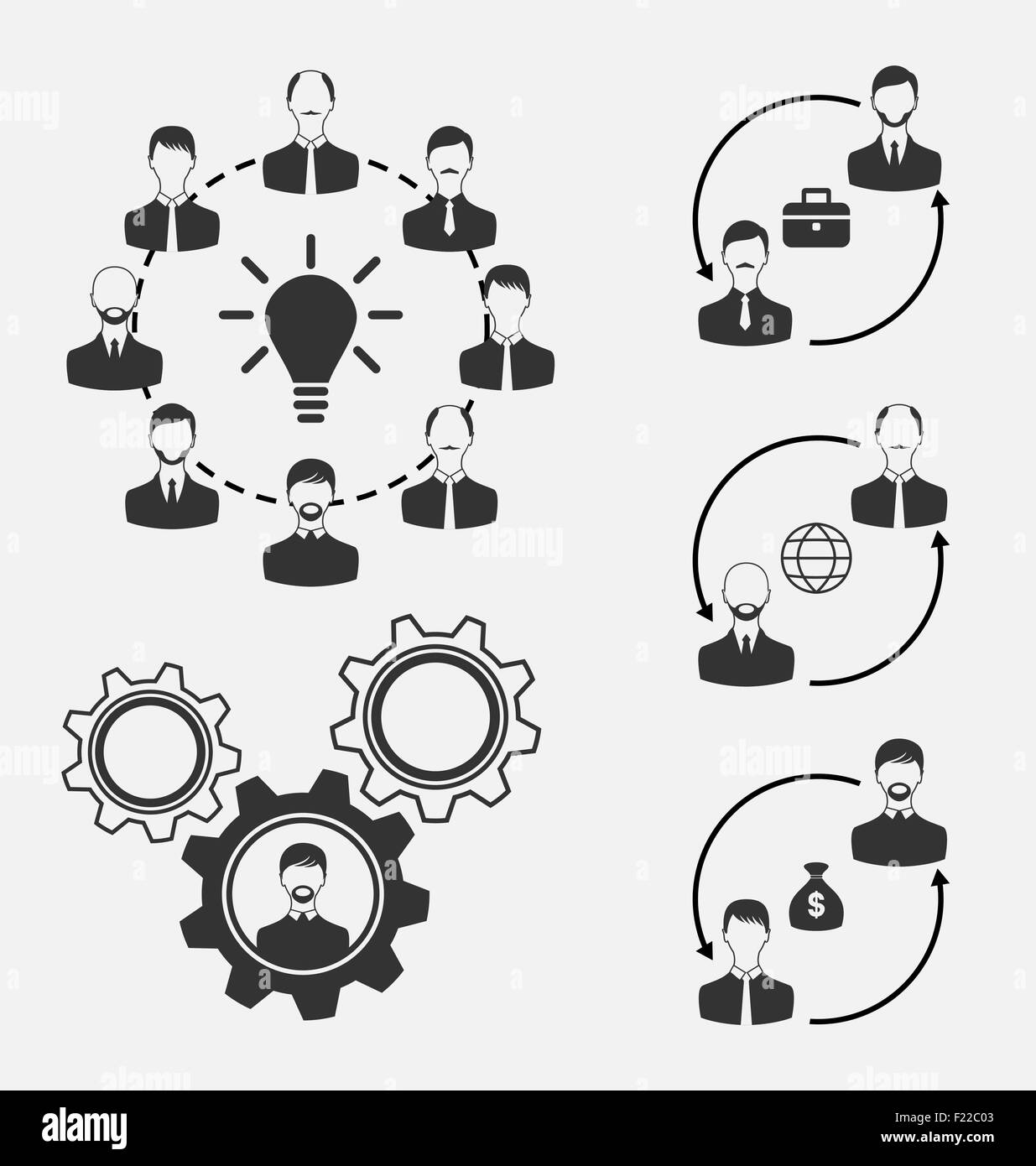 Set of business people, concept of effective teamwork Stock Vector ...