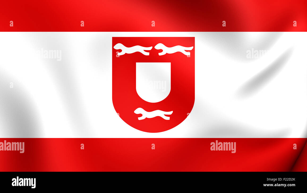 3D Flag of the Wesel City, Germany. Close Up Stock Photo - Alamy
