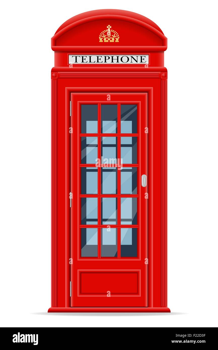 london red phone booth vector illustration isolated on white background ...