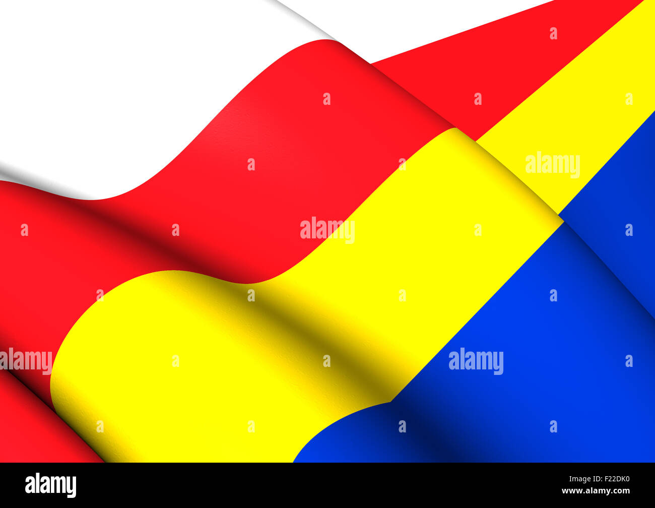 3D Flag of the Podlaskie Voivodeship, Poland. Close Up Stock Photo - Alamy