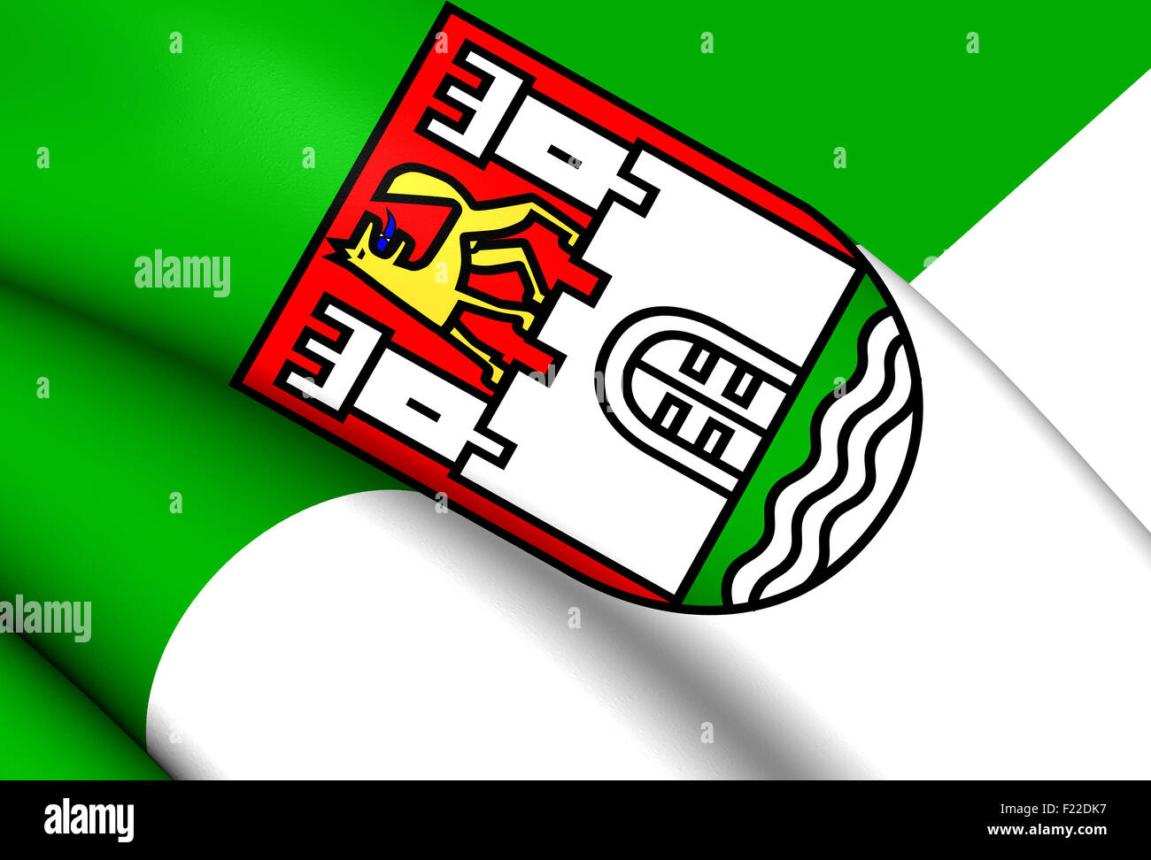 3D Flag of the Wolfsburg, Germany. Close Up Stock Photo - Alamy