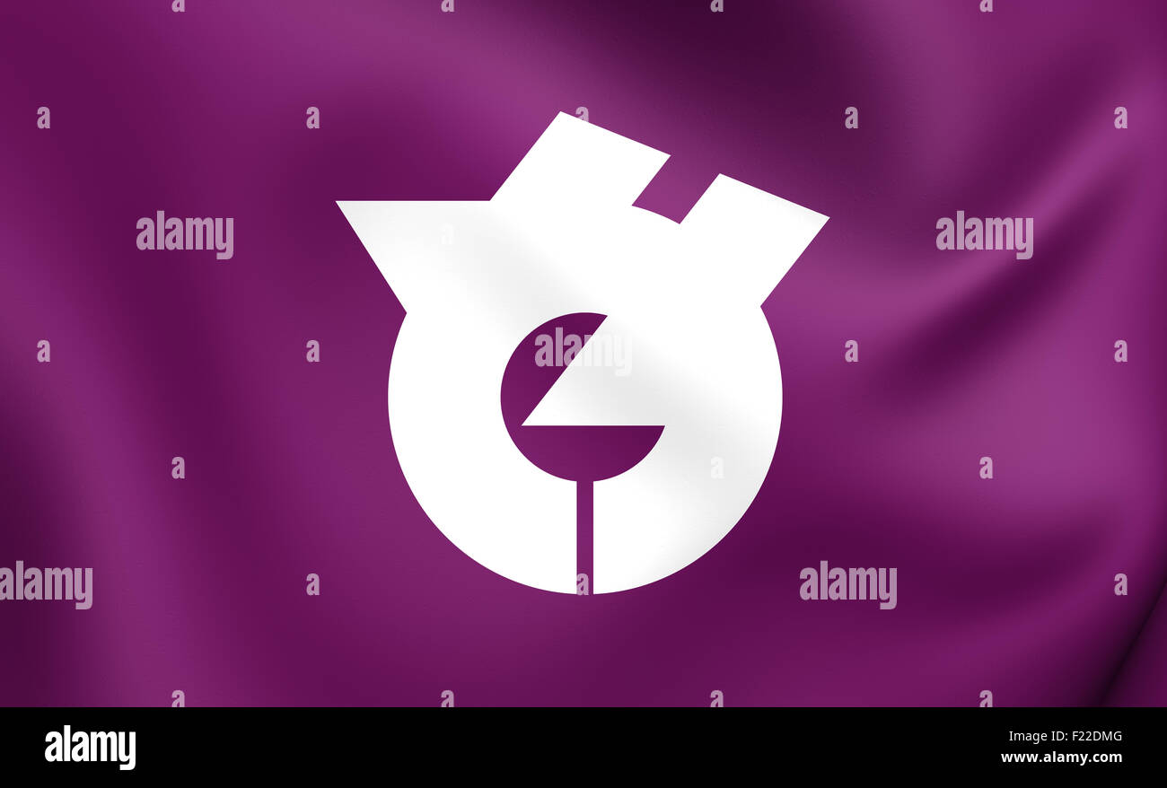 3D Flag of the Yachiyo, Japan. Close Up Stock Photo - Alamy