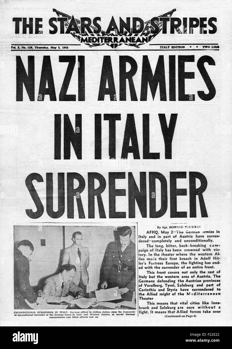 German surrender italy 1945 hi-res stock photography and images - Alamy