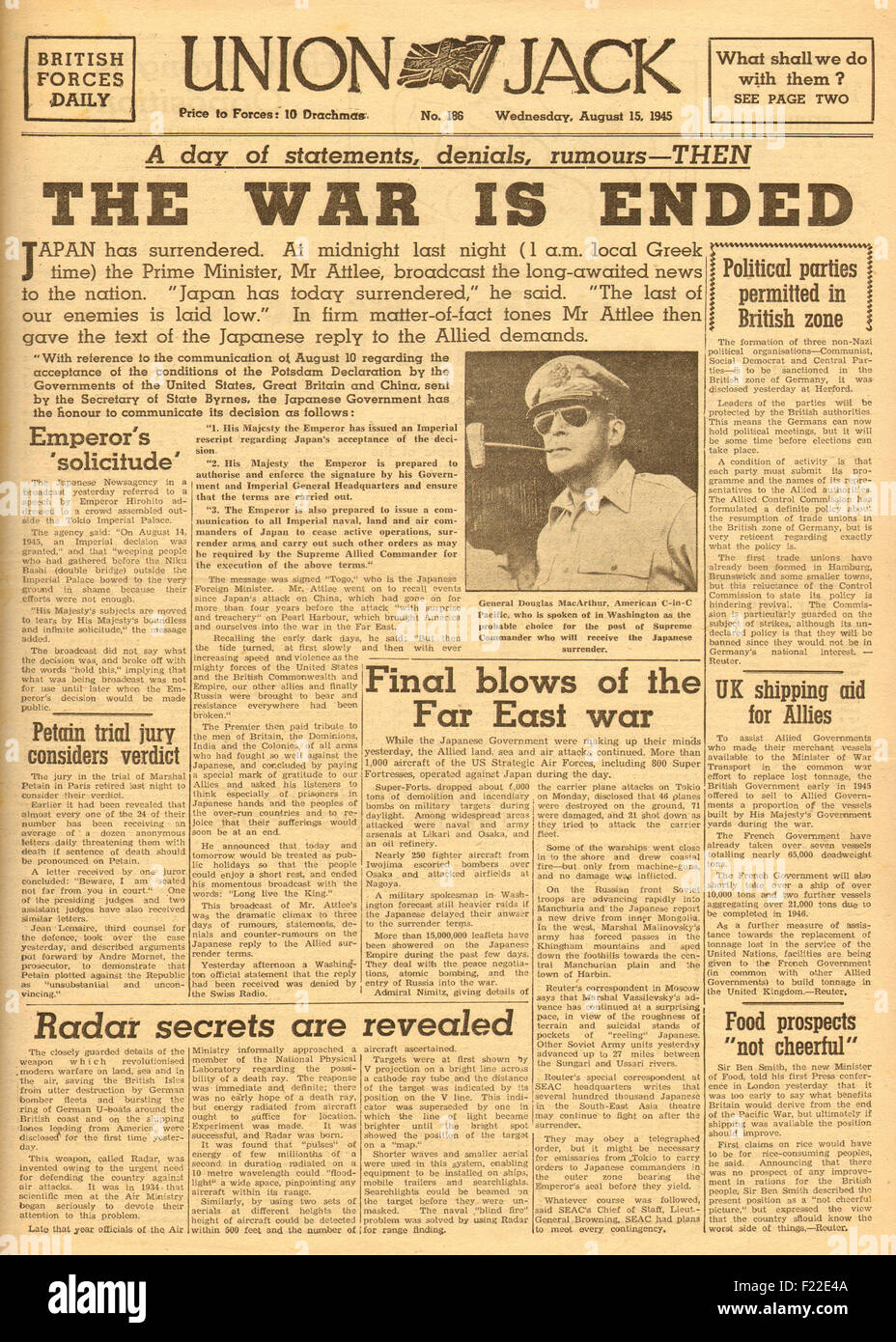1945 Germany Surrender Newspaper High Resolution Stock Photography and ...