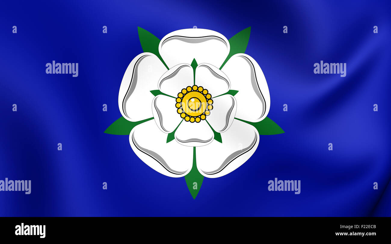 3D Flag of the Yorkshire, England. Close Up Stock Photo - Alamy