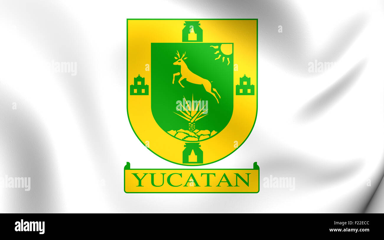 3D Flag of the Yucatan State, Mexico. Close Up Stock Photo - Alamy