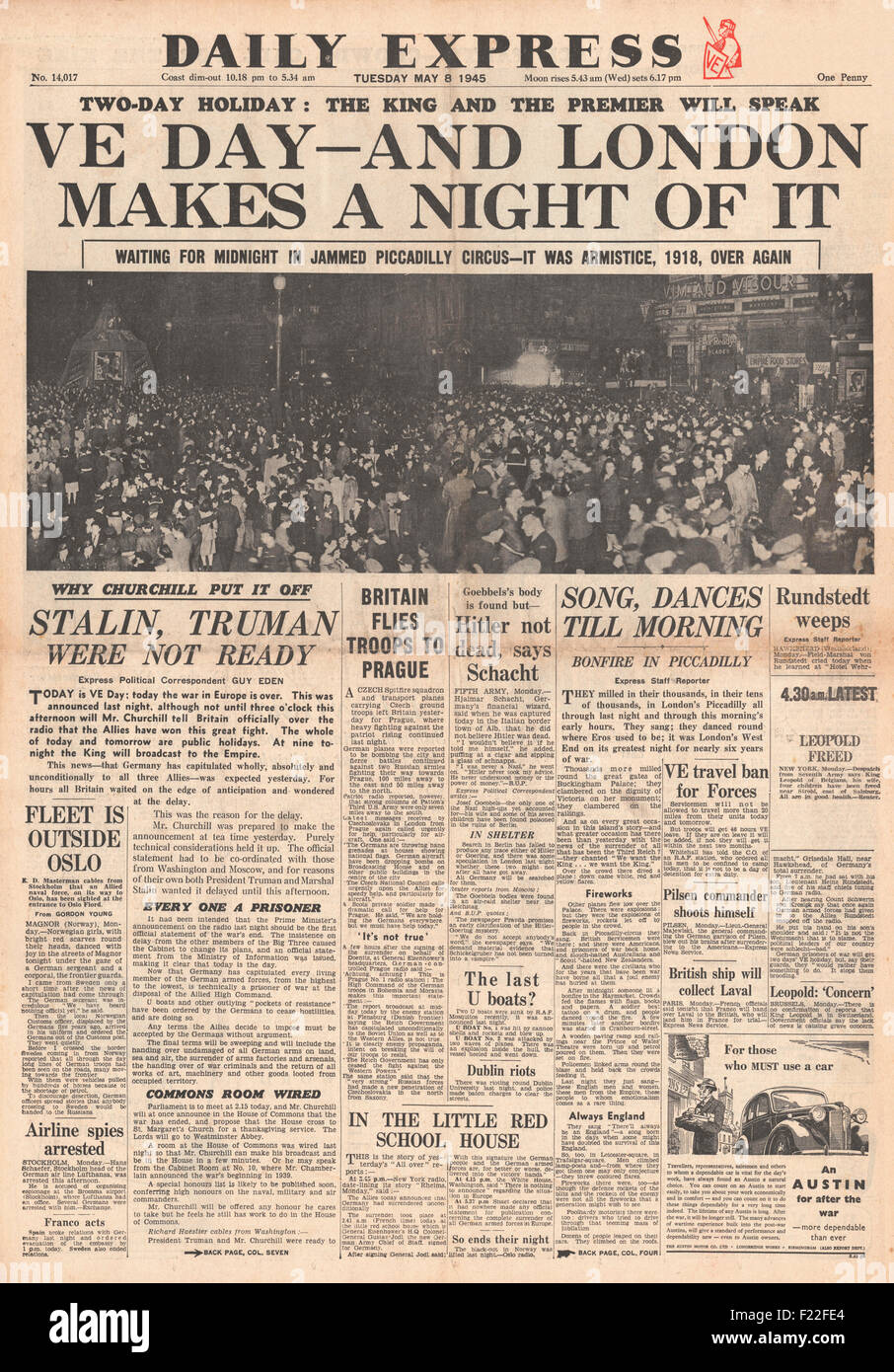 Ve day daily express hi-res stock photography and images - Alamy