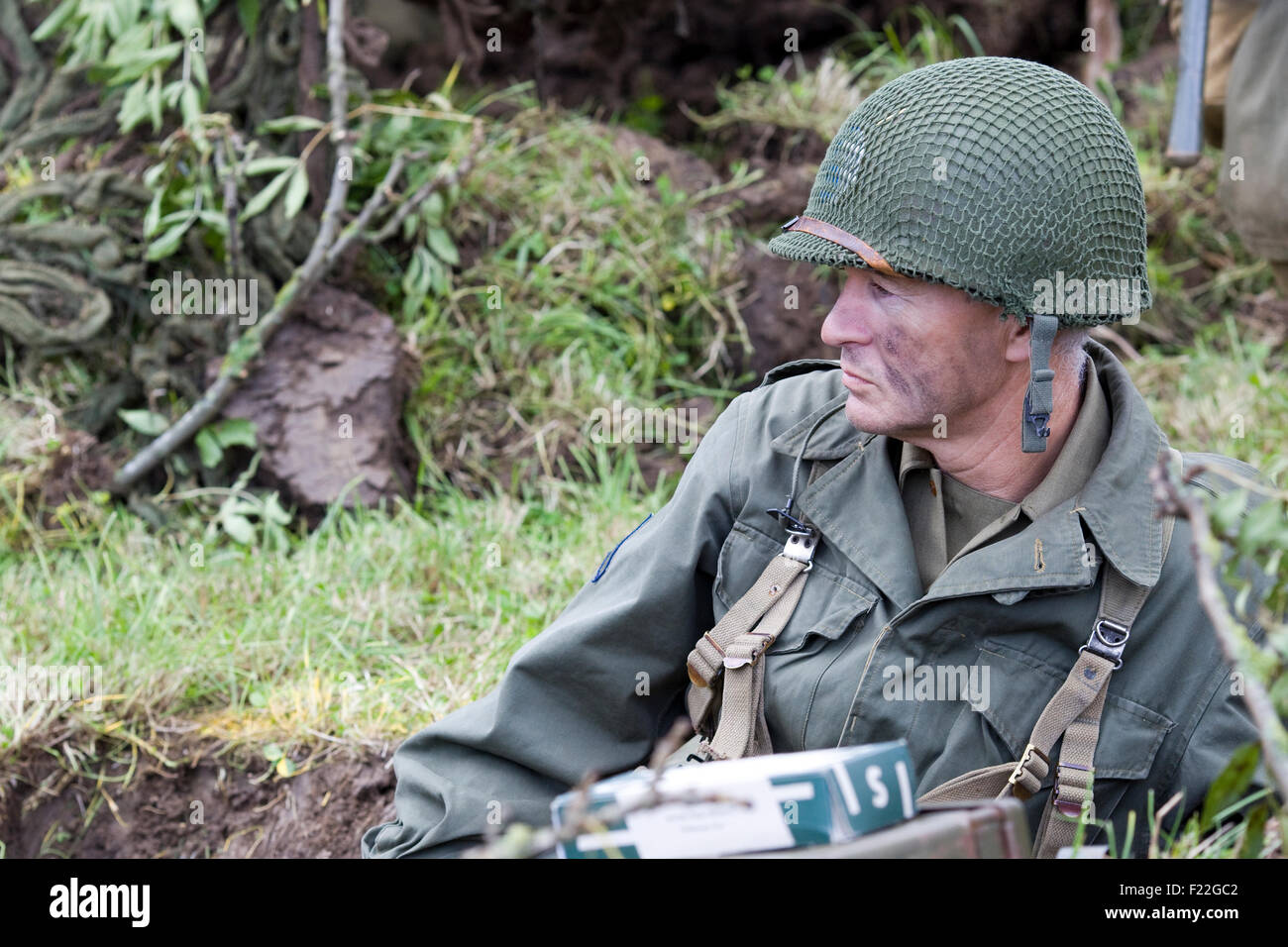 World war 11 soldier in the trenches Stock Photo - Alamy
