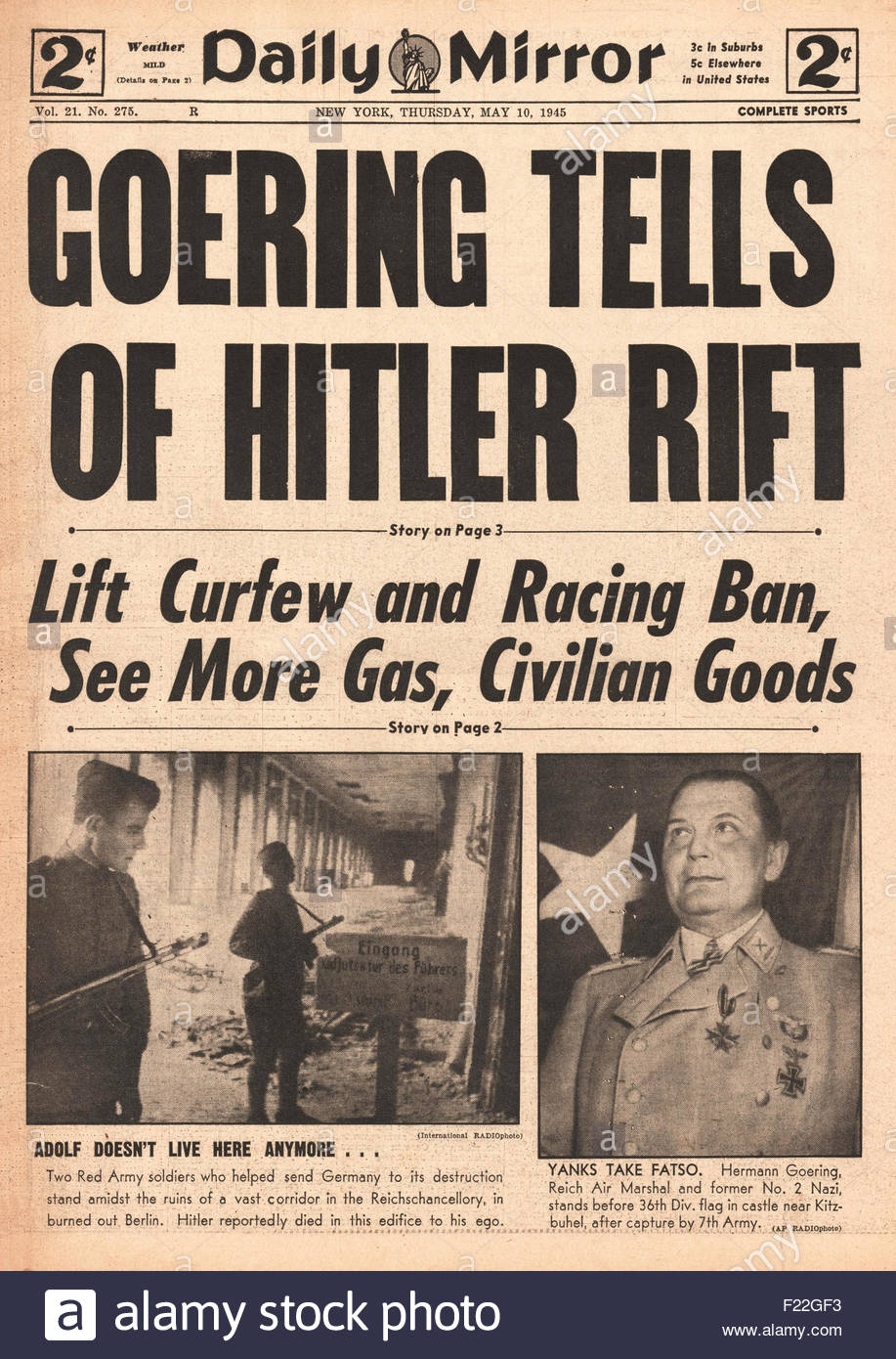 Hermann Goering 1945 Stock Photos & Hermann Goering 1945 Stock Images ...