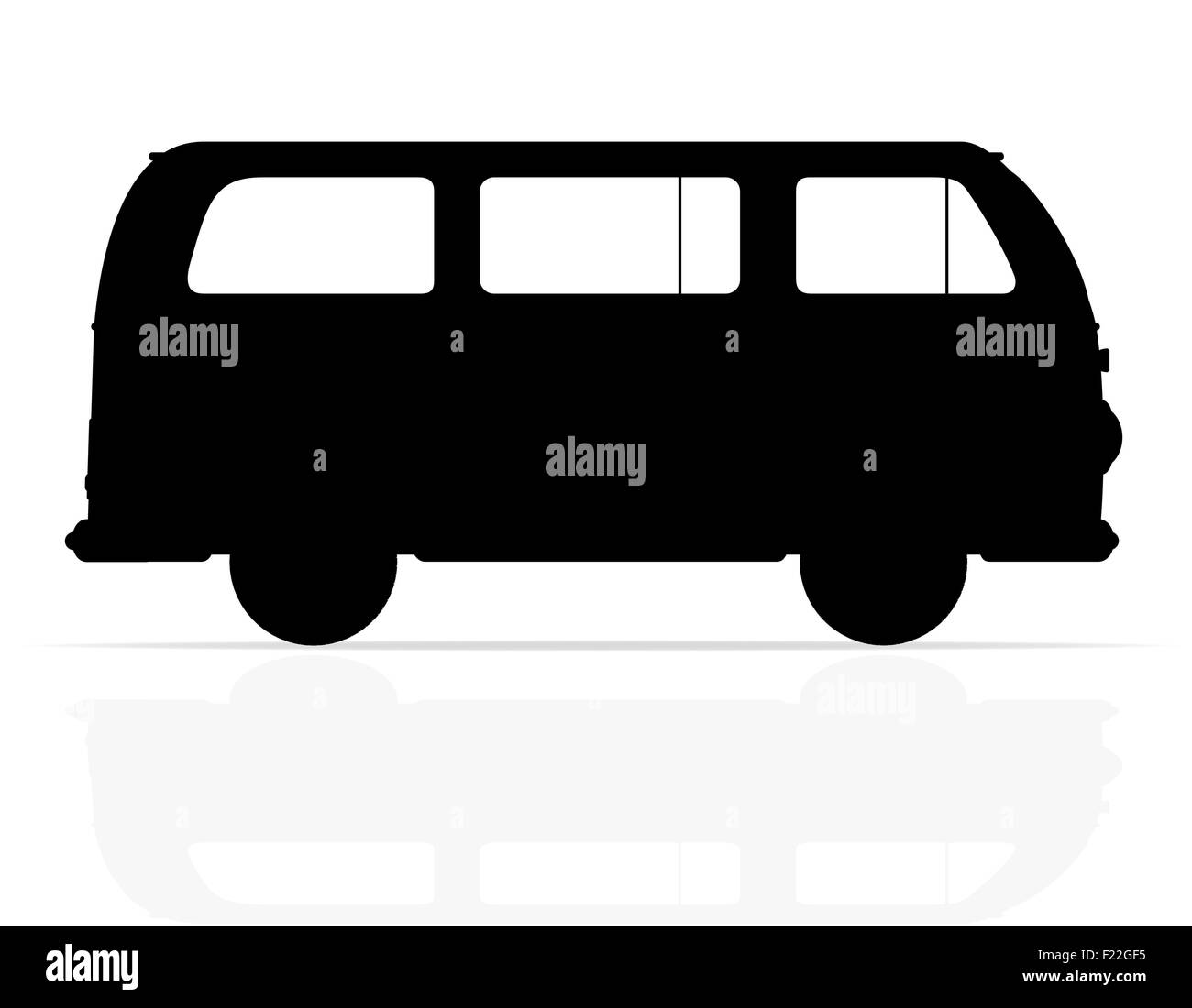 retro minivan silhouette vector illustration isolated on white ...