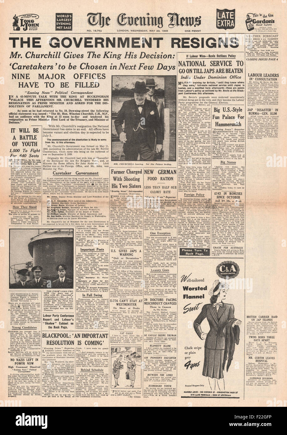 Churchill general election 1945 hi-res stock photography and images - Alamy