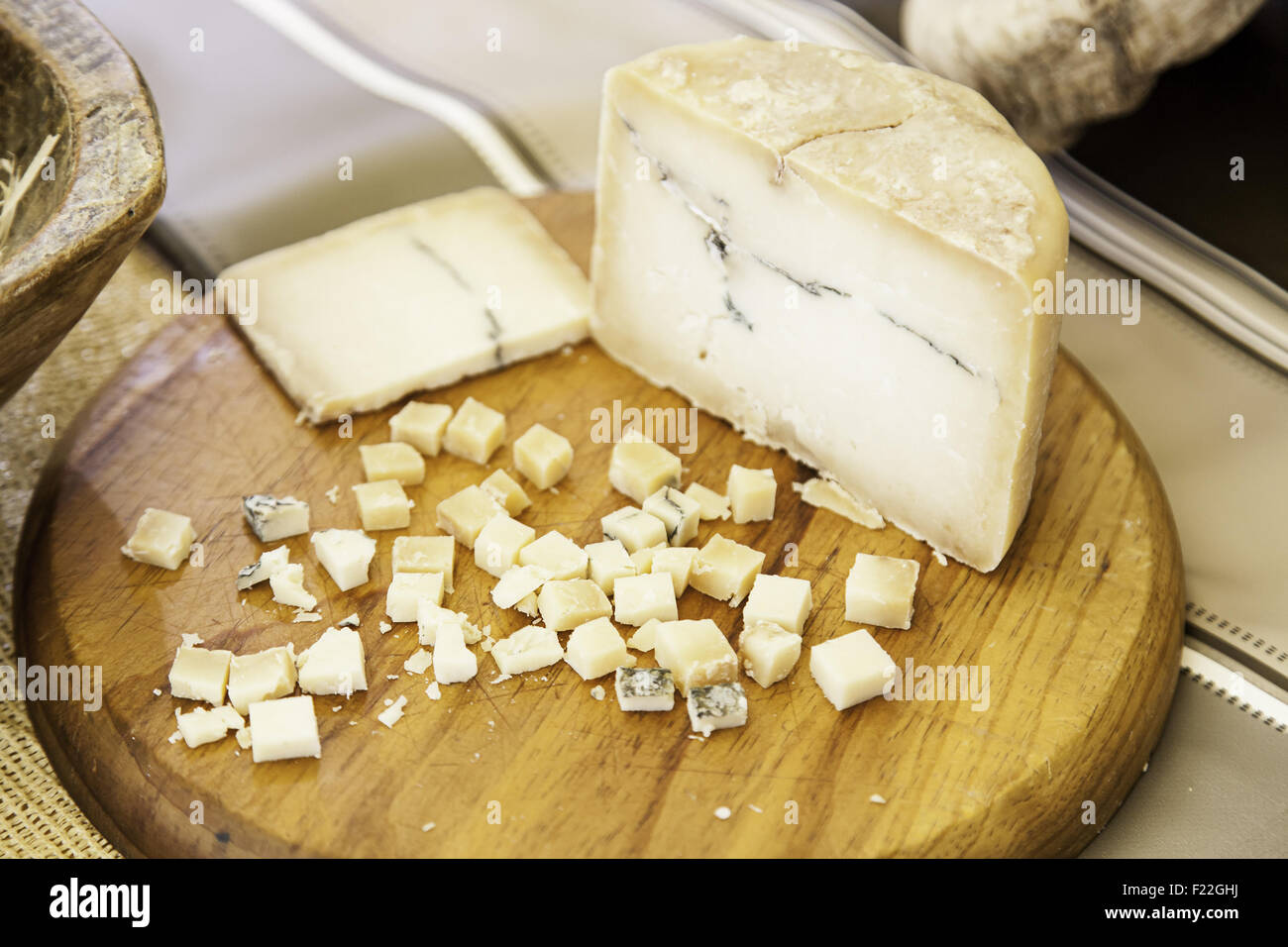 Piece of cheese, detail of a portion of cheese, dairy Stock Photo - Alamy