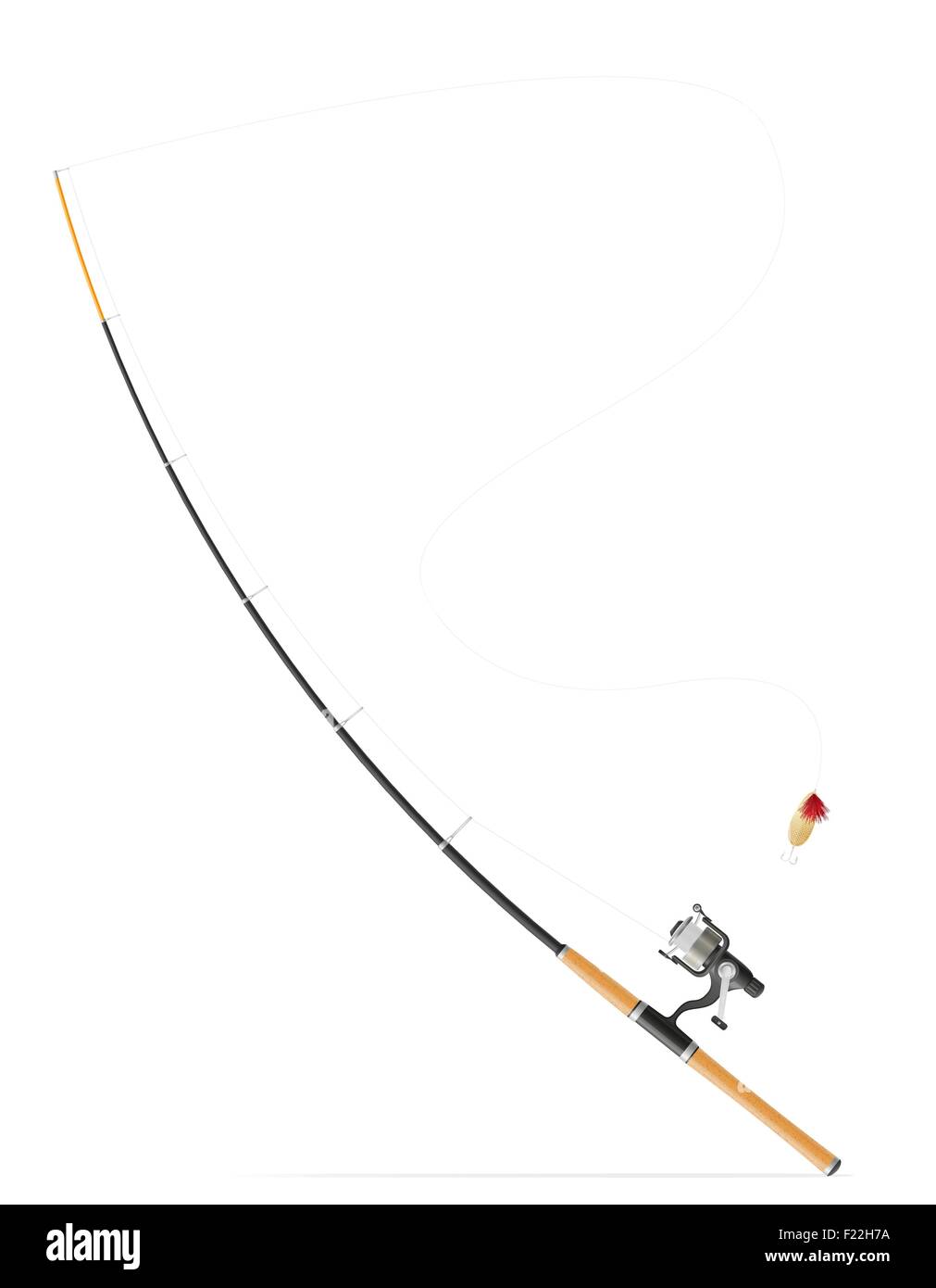 rod spinning for fishing vector illustration isolated on white ...