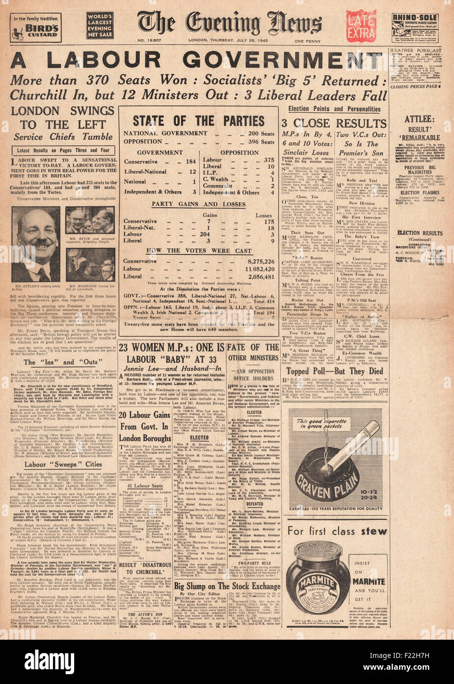 Labour 1945 election hi-res stock photography and images - Alamy