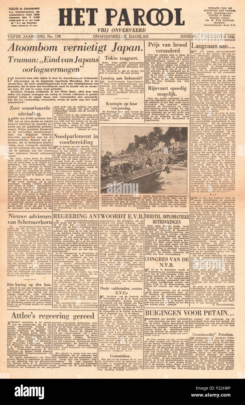 Front page 1945 us newspaper hi-res stock photography and images - Alamy