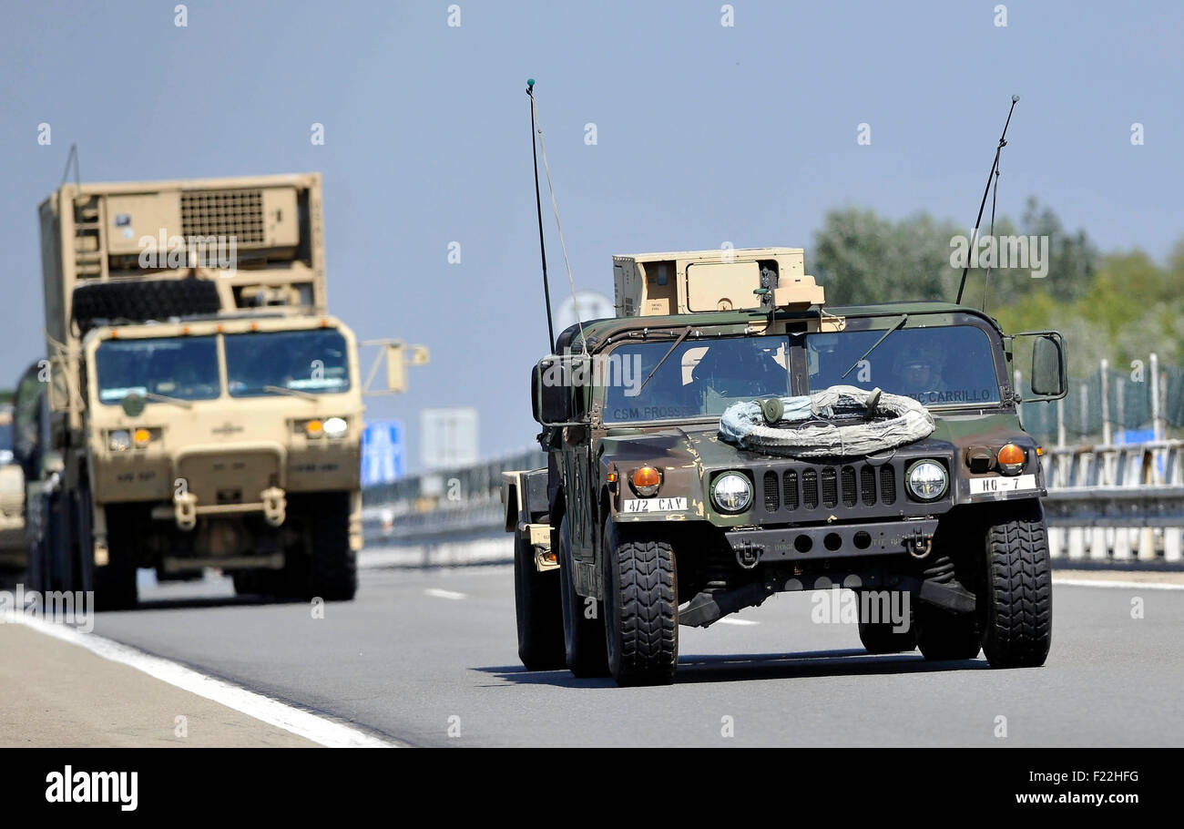 The advance unit of the U.S. military convoy, comprised of 60 troops ...