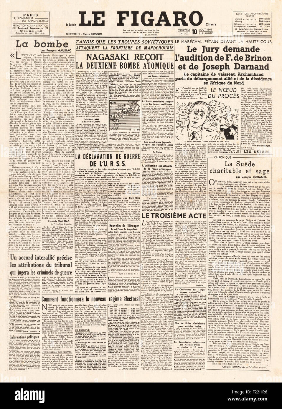 Front page le figaro hi-res stock photography and images - Alamy