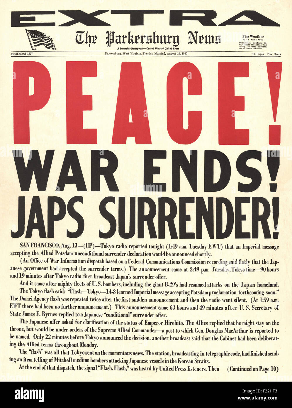 Us japan war newspaper hi-res stock photography and images - Alamy