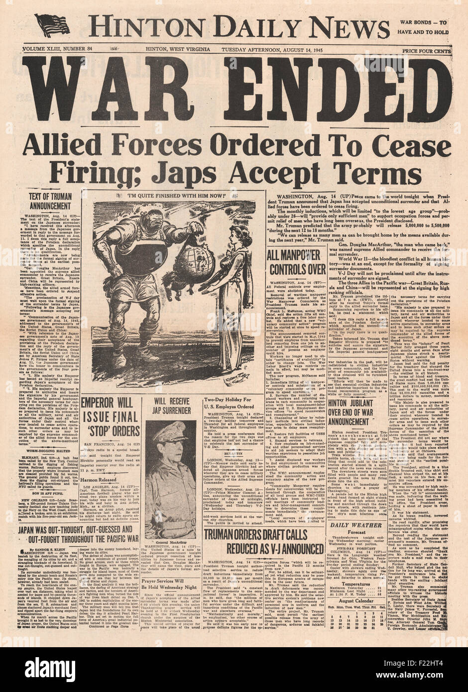 1945 newspaper japan High Resolution Stock Photography and Images - Alamy