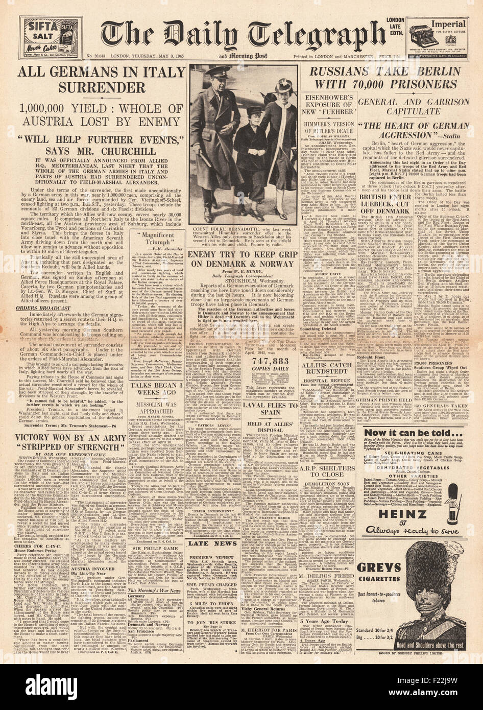 1945 germany surrender newspaper hi-res stock photography and images ...