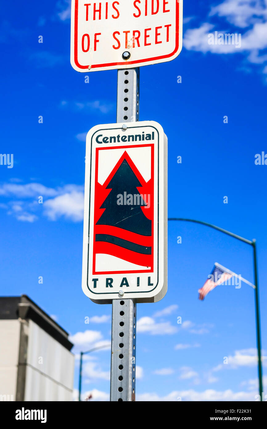Centennial Trail sign in Coeur d'Alene, North Idaho Stock Photo - Alamy