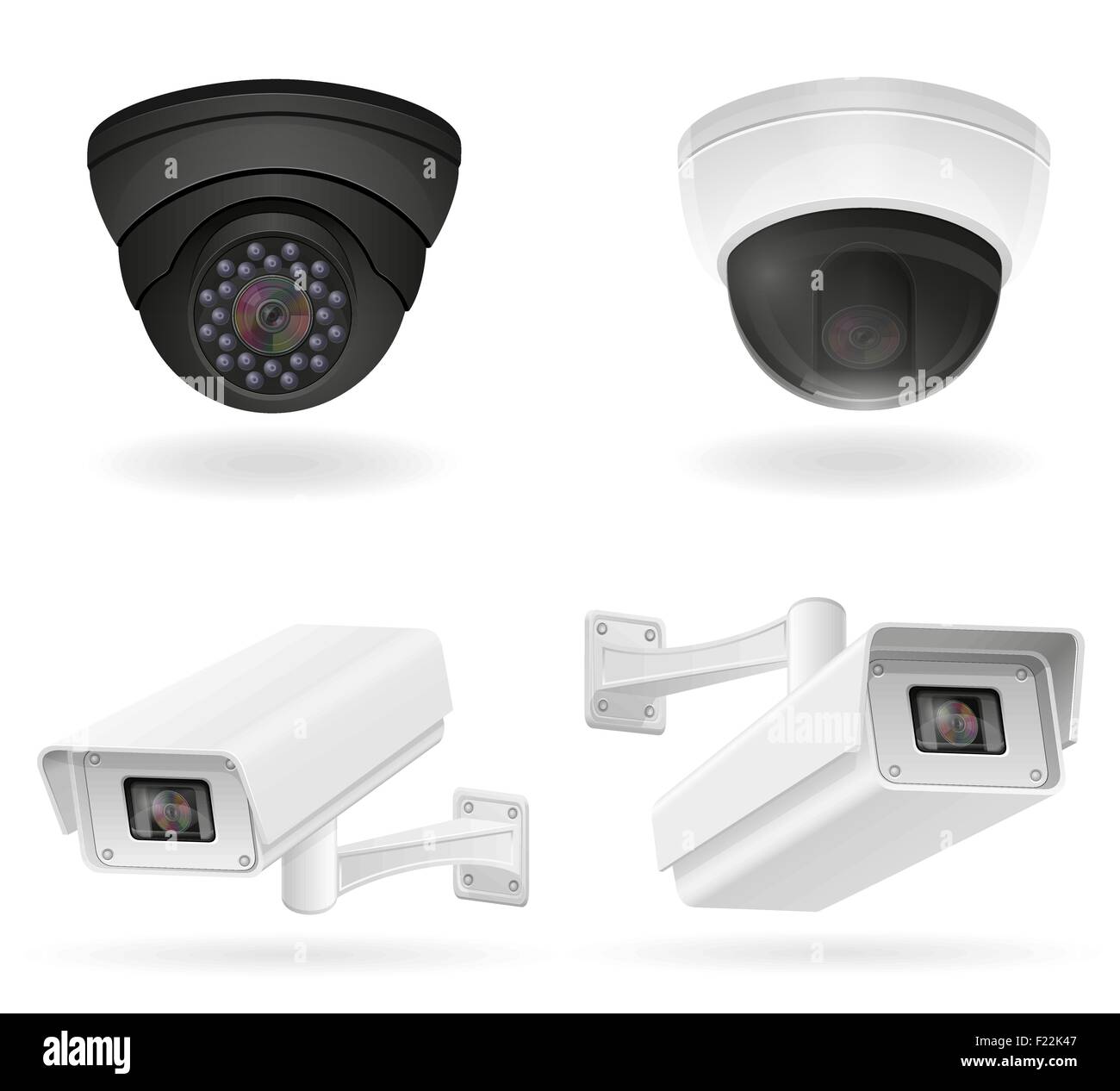 surveillance cameras vector illustration isolated on white background ...