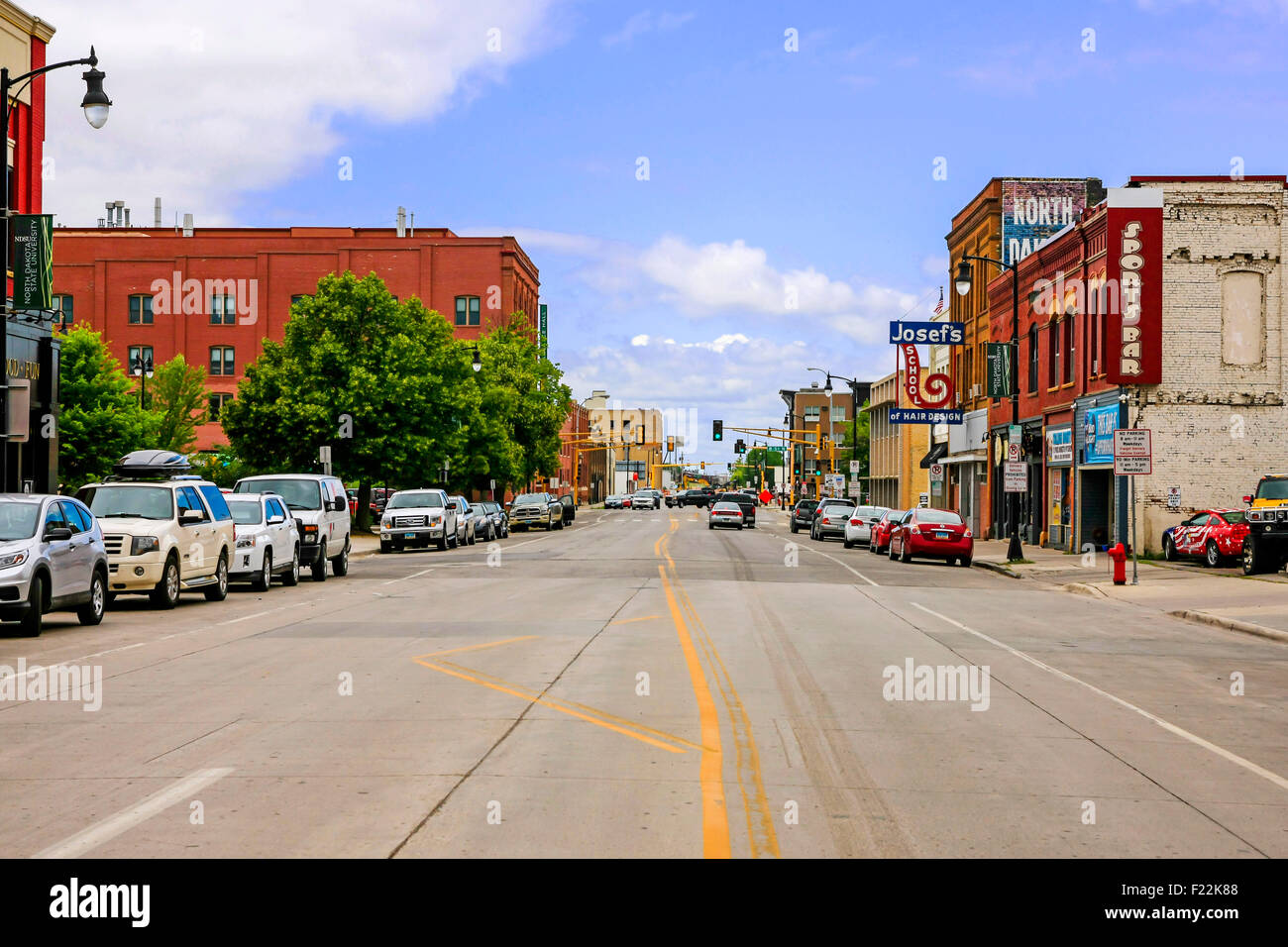 View of the Northen Pacific Ave in downtown Fargo N. Dakota Stock Photo ...