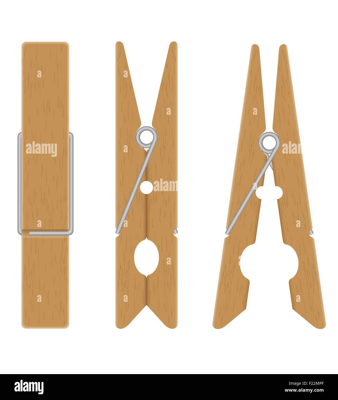 wooden clothespins vector illustration isolated on white background ...