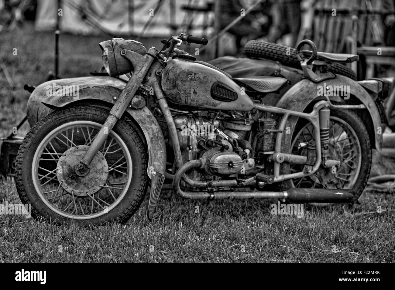 BMW German Motorcycle Black and white HDR Stock Photo - Alamy
