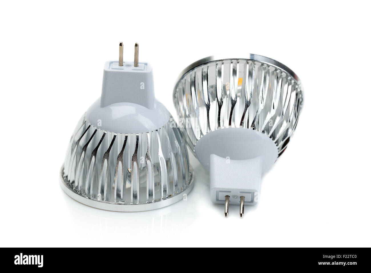 Two LED bulbs MR16. Isolate on white background Stock Photo - Alamy