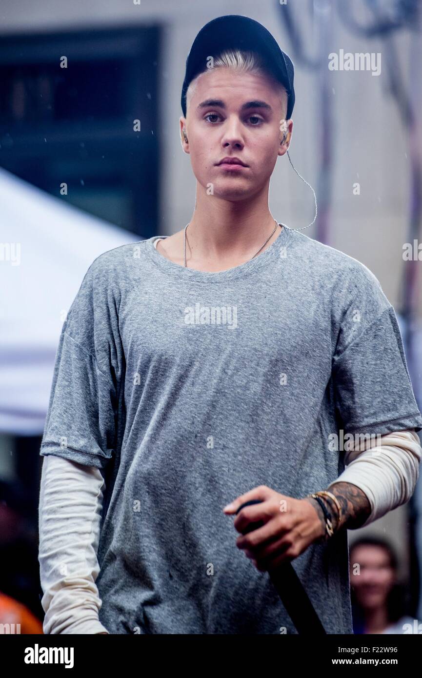 New York, NY, USA. 10th Sep, 2015. Justin Bieber on stage for NBC Today ...