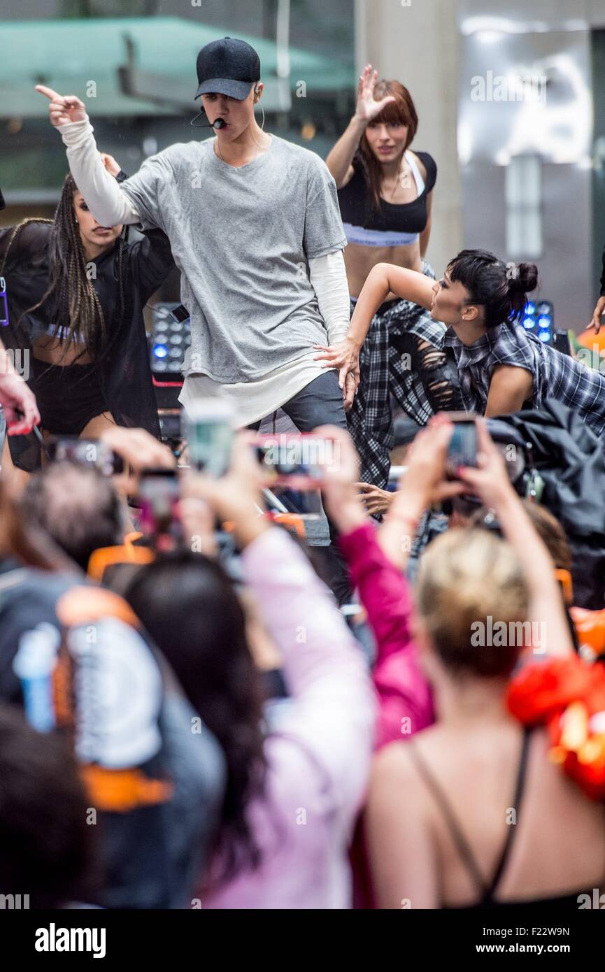 New York, NY, USA. 10th Sep, 2015. Justin Bieber on stage for NBC Today ...