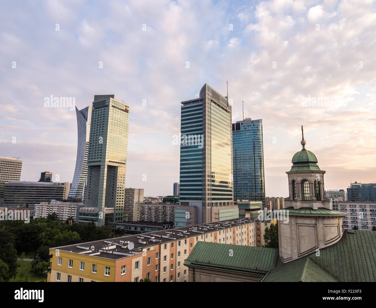 Downtown of Warsaw, Poland, at sunset Stock Photo - Alamy