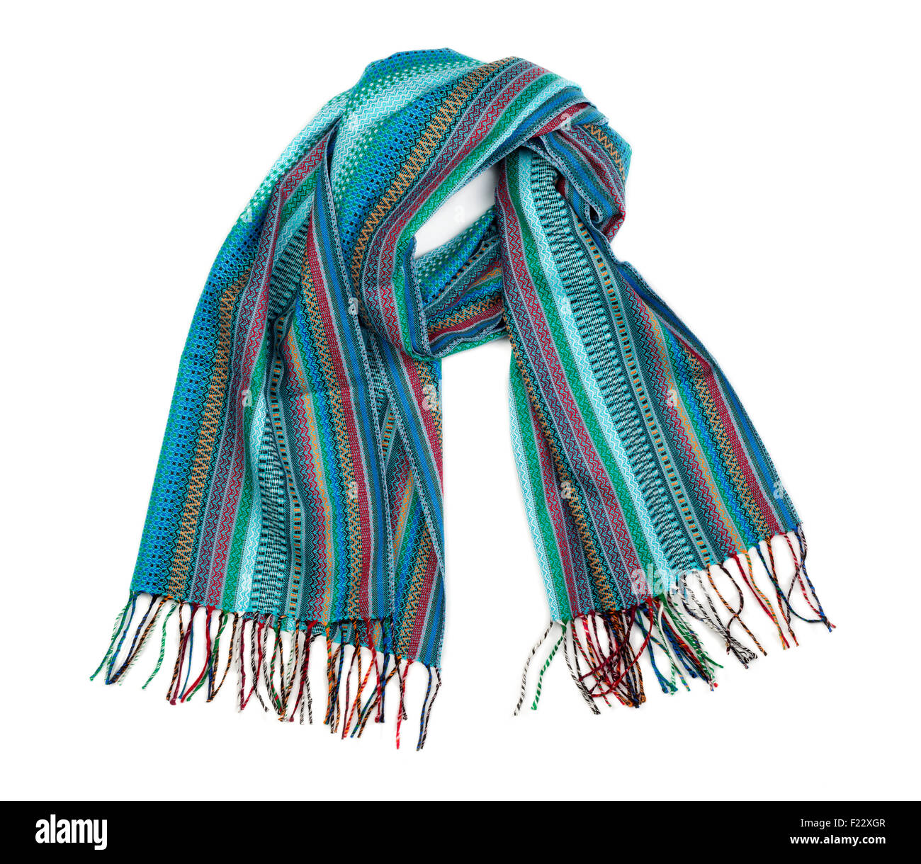 Striped scarf white background Cut Out Stock Images & Pictures - Alamy