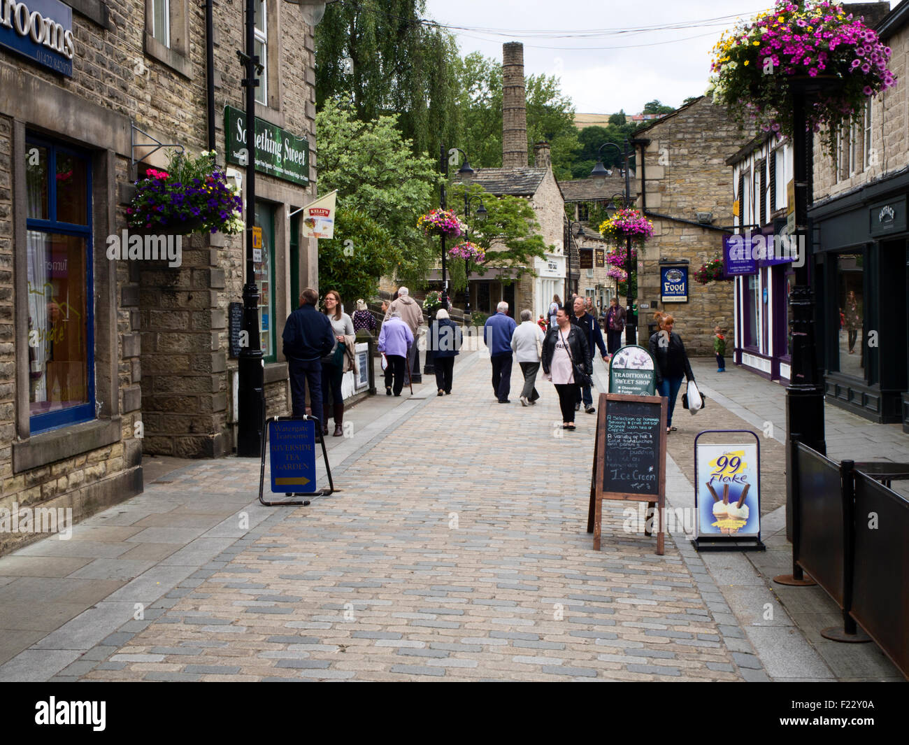 Busy Bridge Gate in Hebden Bridge West Yorkshire England Stock Photo ...