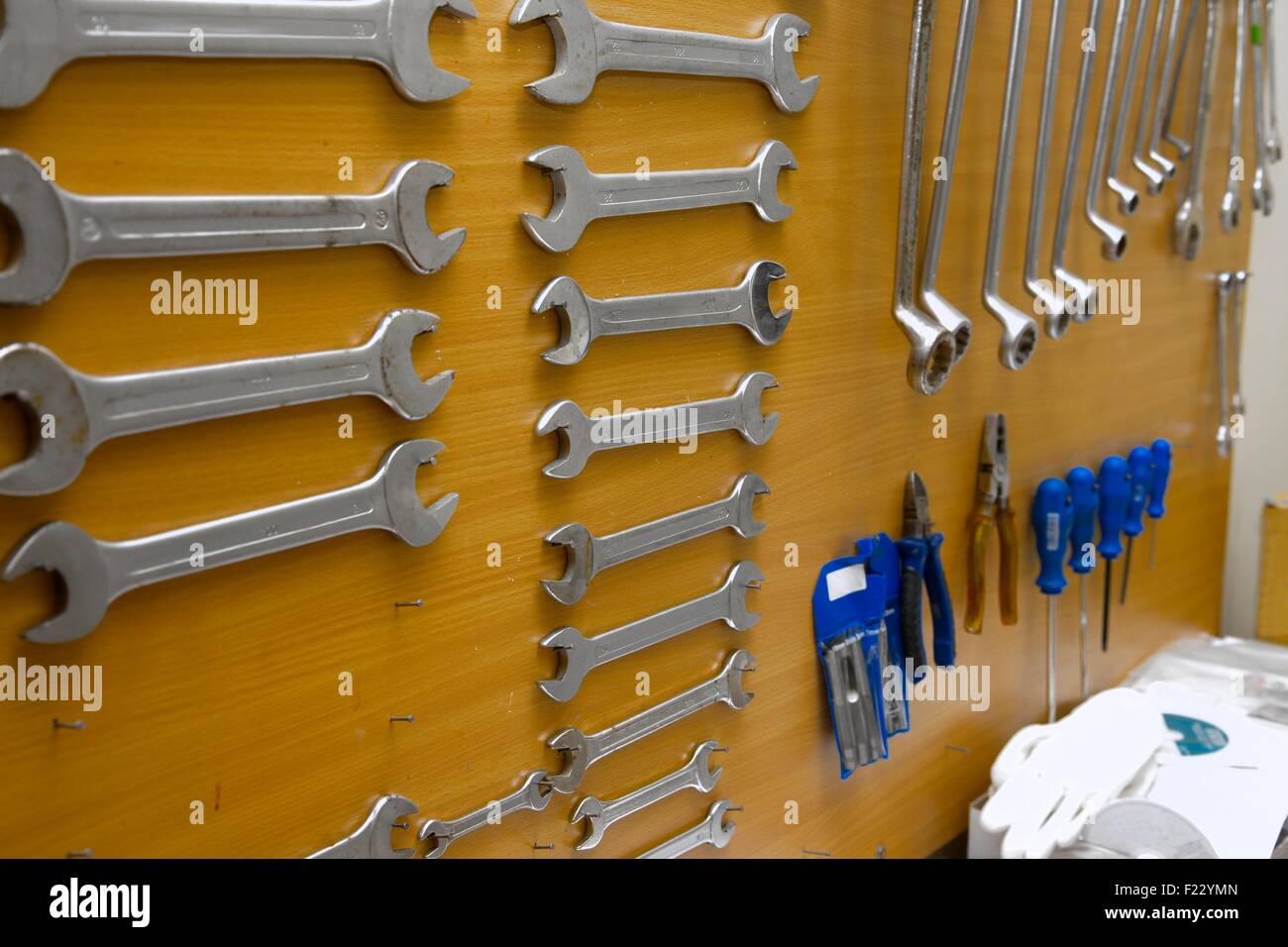Tools in a garage Stock Photo - Alamy