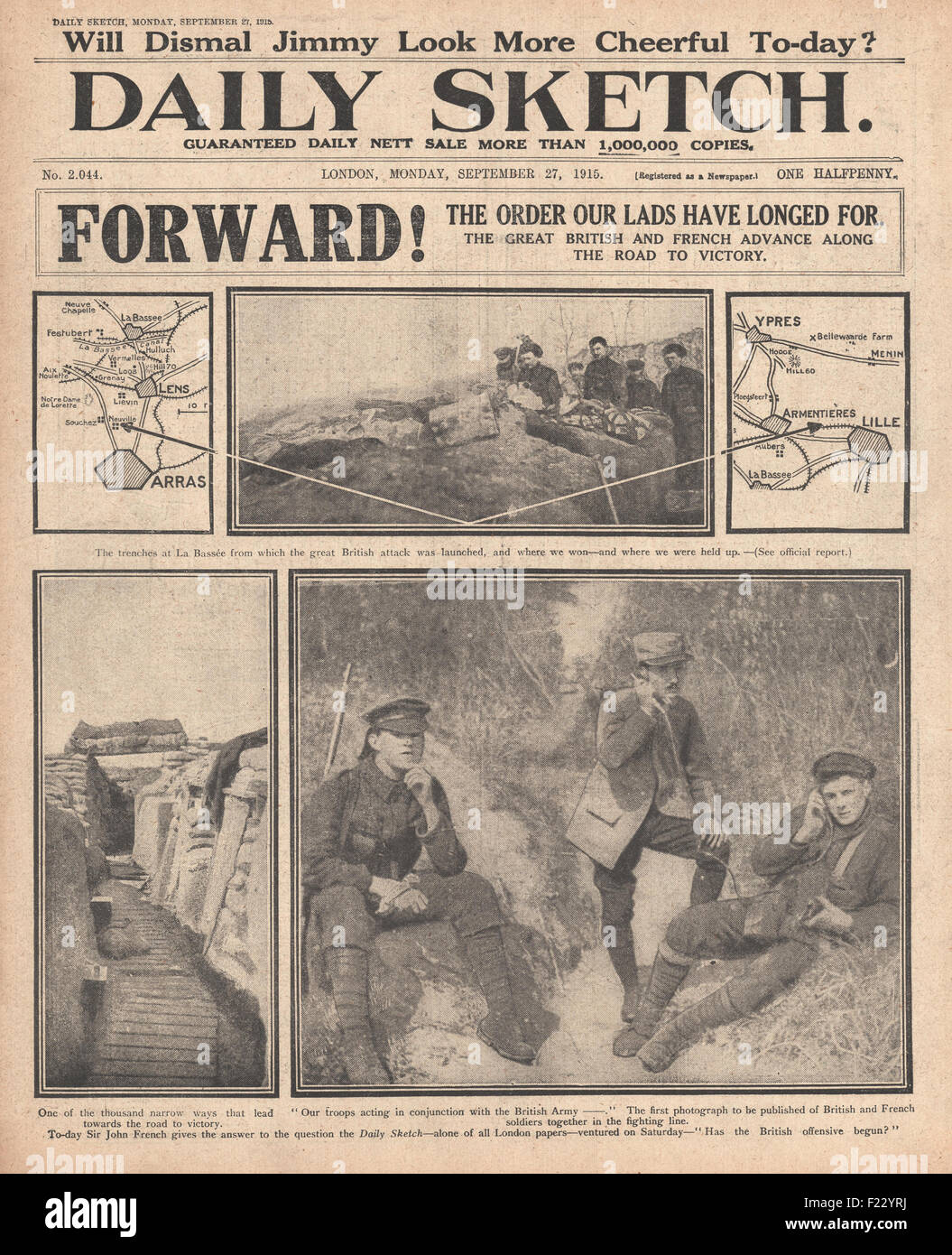 1915 Daily Sketch British and French begin Autumn offensive on the ...