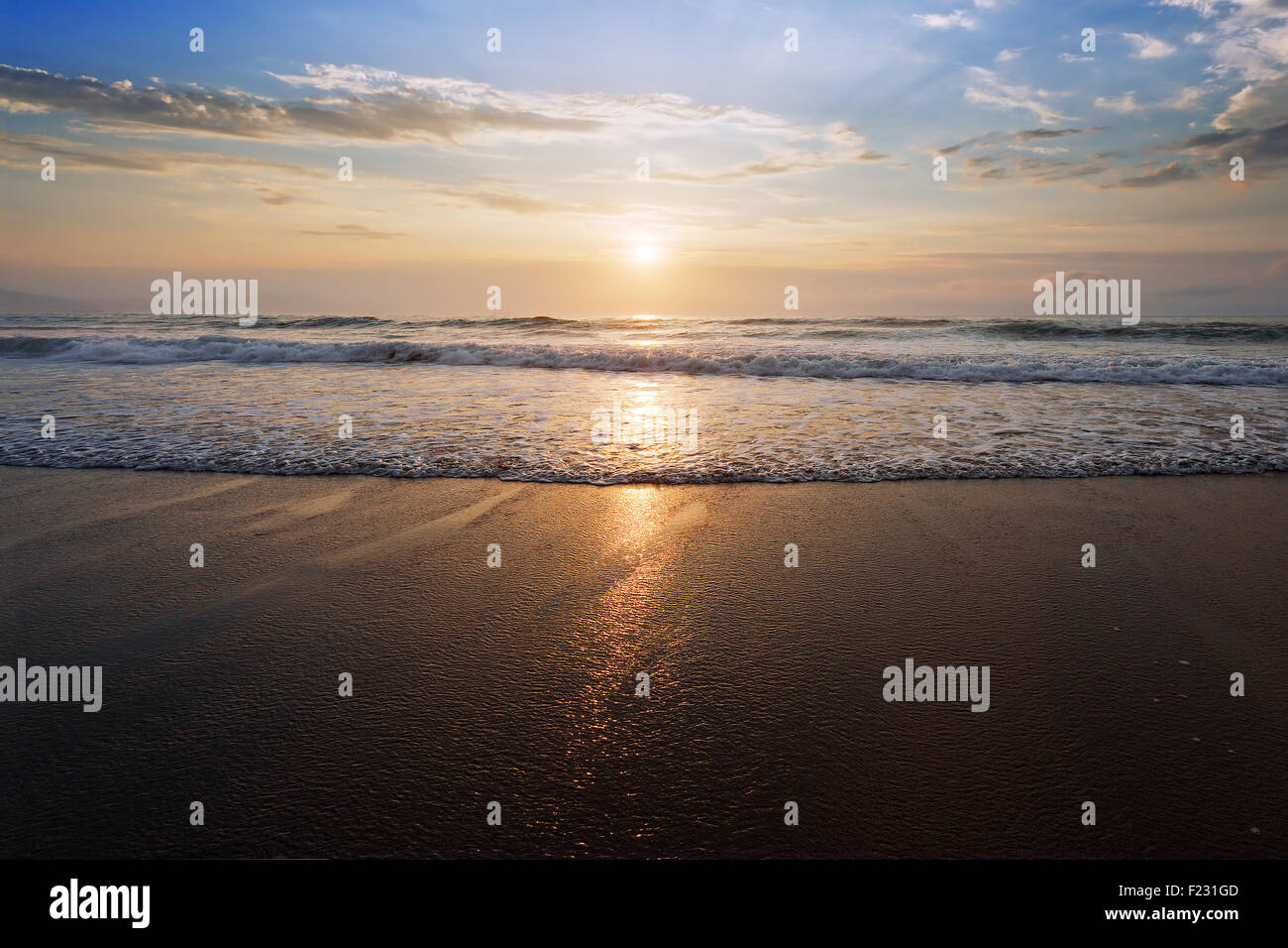 beach shore at the sunset Stock Photo - Alamy